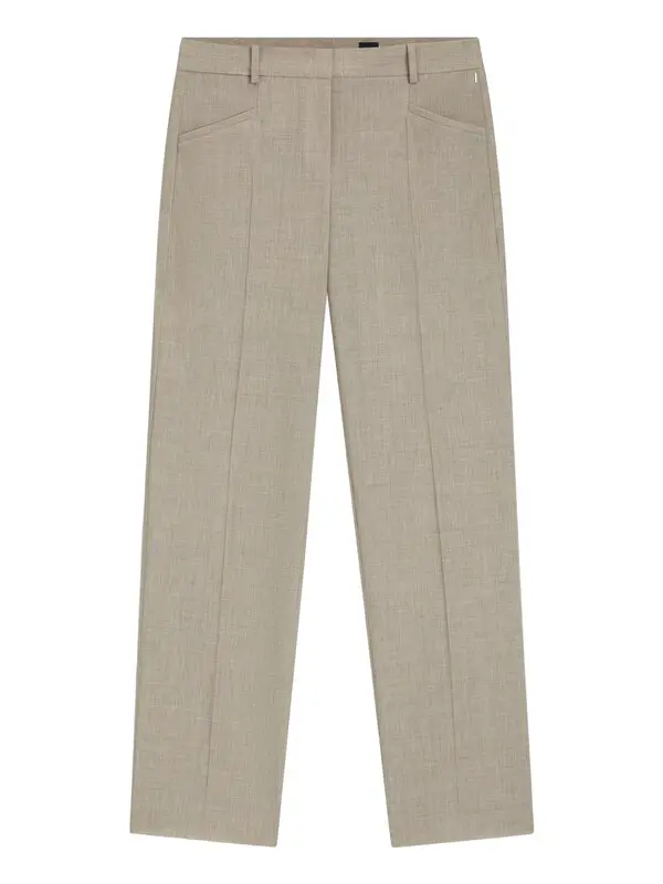 BOSS Melange Relaxed-fit Trousers - Light Beige