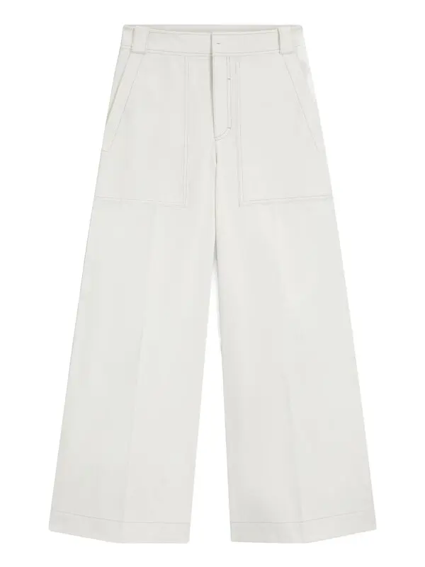 BOSS Cotton Canvas Relaxed-fit Trousers - White