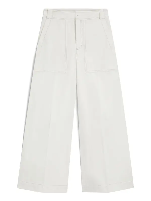 BOSS Cotton Canvas Relaxed-fit Trousers - White