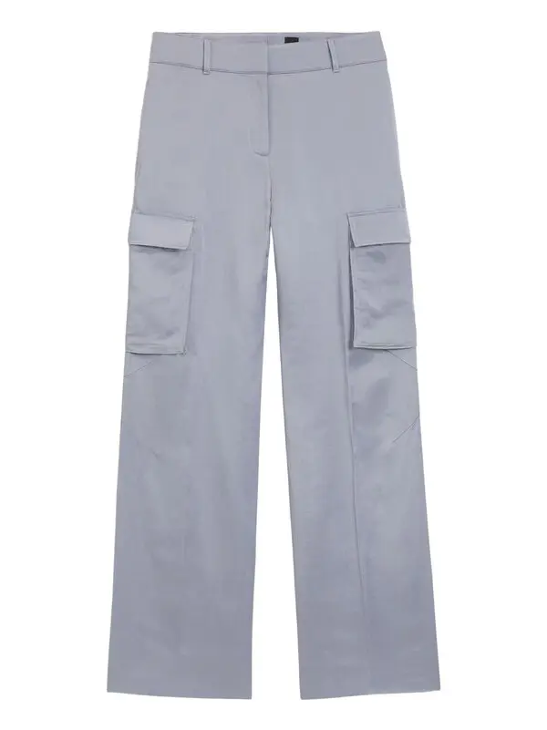 BOSS Regular-fit Sateen Trousers - Light Blue