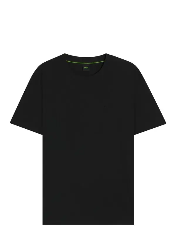 BOSS Embroidered-logo T-shirt In Cotton Piqu - Black