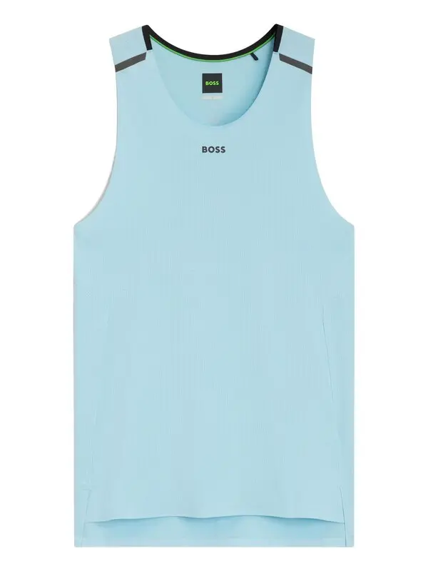 BOSS Active Mesh-jersey Tank Top - Light Blue