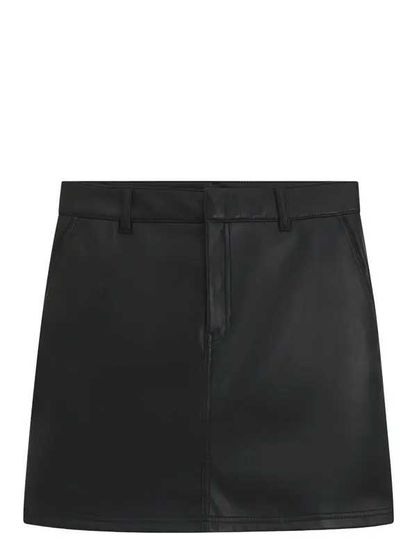 Hugo Mini Skirt In Faux Leather - Black