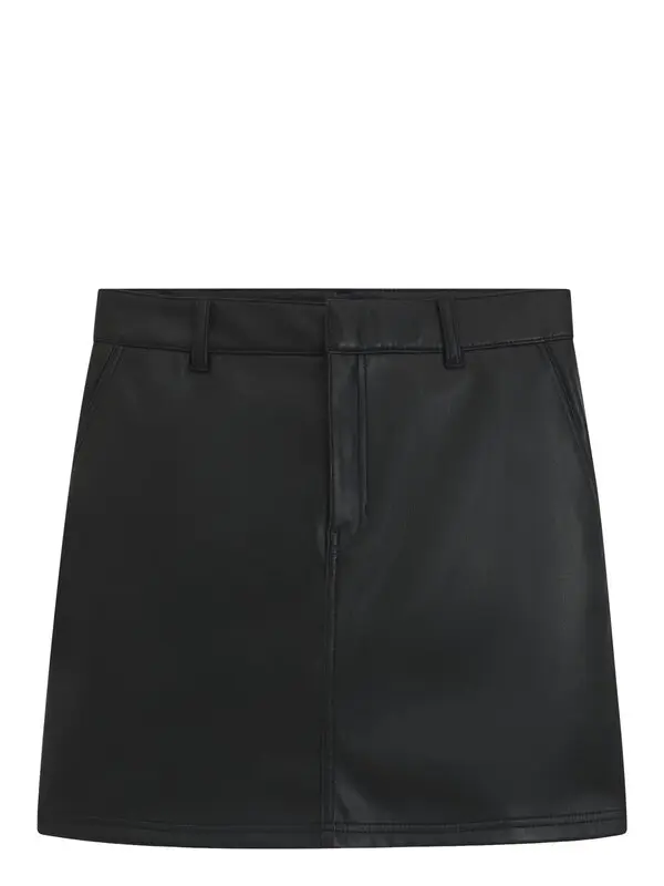 Hugo Mini Skirt In Faux Leather - Black
