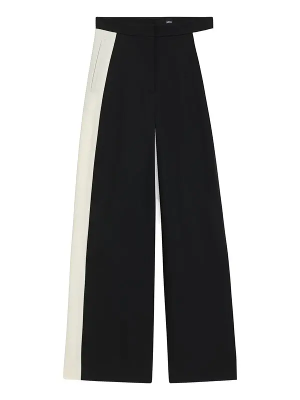BOSS Regular-fit Trousers With Color-blocking - Black