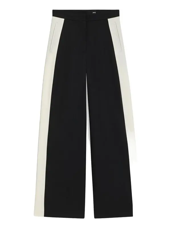 BOSS Regular-fit Trousers With Color-blocking - Black