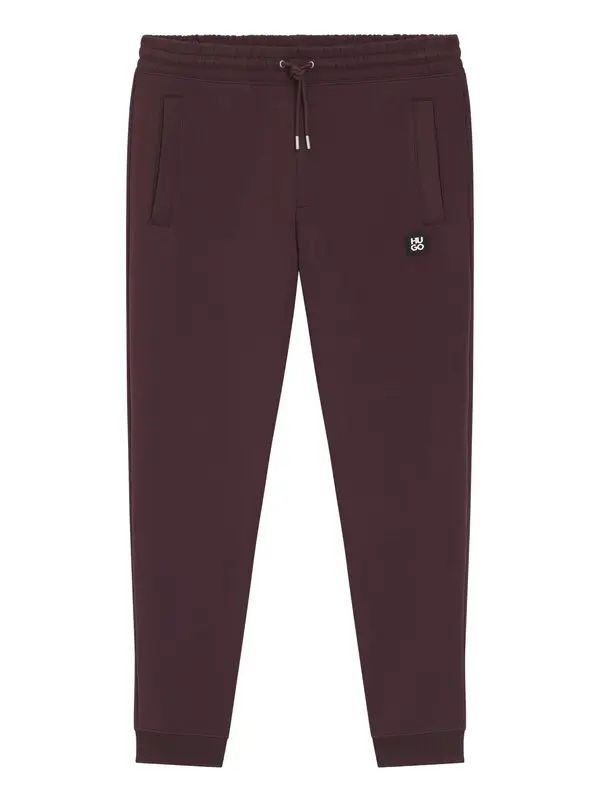 Hugo Stacked-logo Tracksuit Bottoms In A Cotton Blend - Light Brown