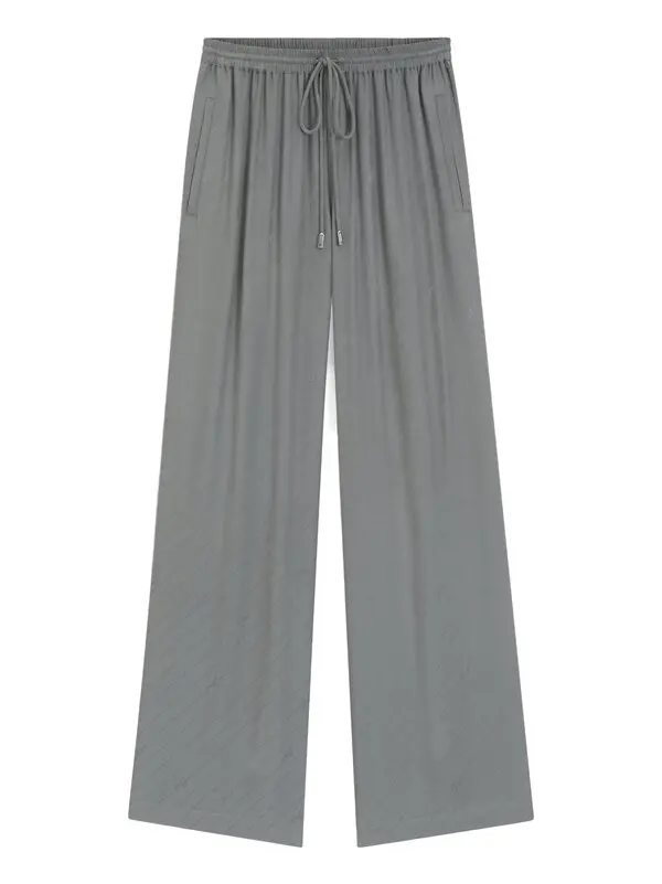 BOSS Wide-leg Trousers With Logo Jacquard - Grey