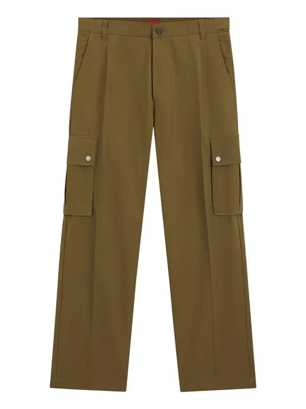 Hugo Slim-fit Mercerised Cotton Cargo Trousers - Light Green