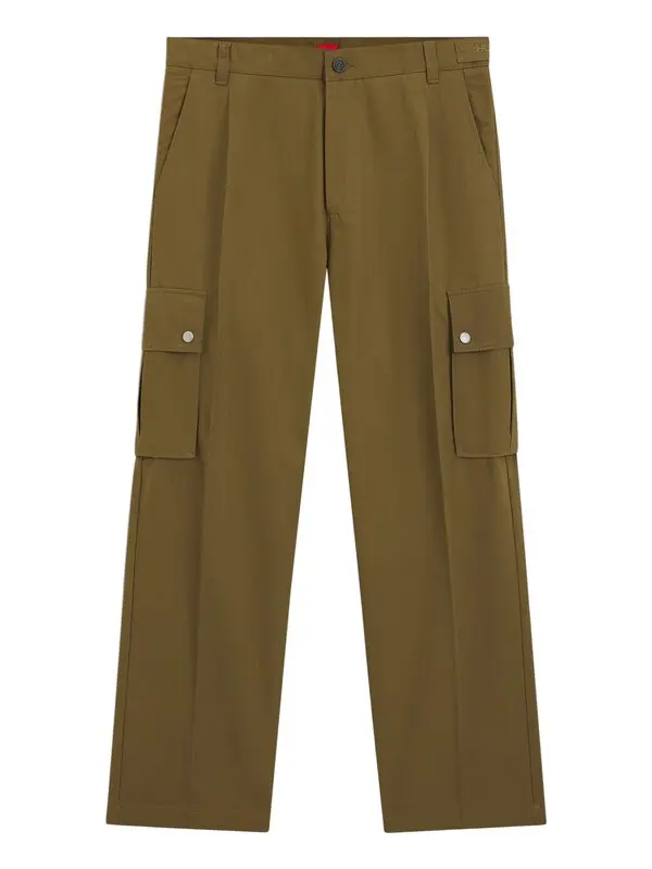 Hugo Slim-fit Mercerised Cotton Cargo Trousers - Light Green