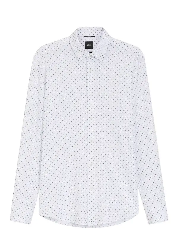 BOSS Slim-fit Shirt In Italian-made Performance-stretch Jersey - Patterned