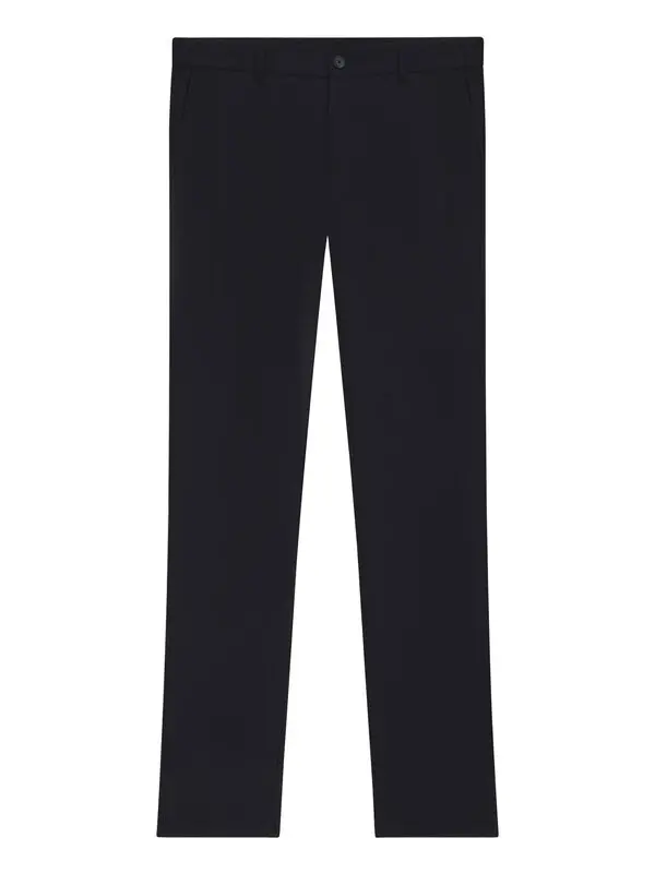 BOSS Slim-fit Micro-patterned Trousers - Dark Blue