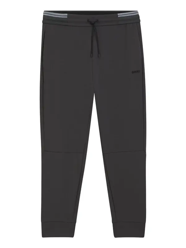 BOSS Stripe-detail Tracksuit Bottoms In A Cotton Blend - Dark Grey