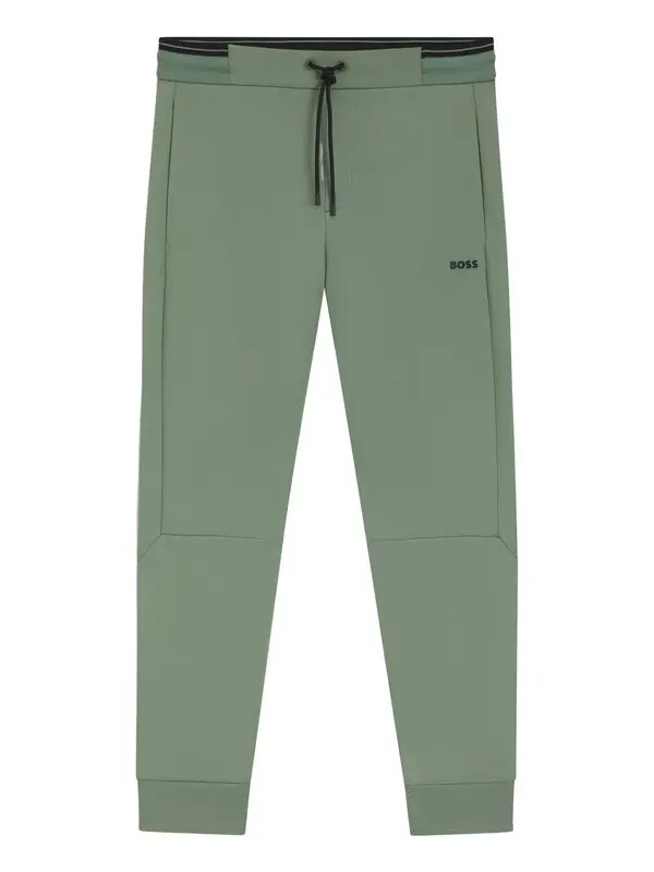 BOSS Stripe-detail Tracksuit Bottoms In A Cotton Blend - Light Green