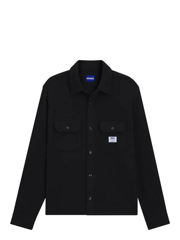 Hugo Oversized-fit Shirt In A Structured Cotton Blend - Black