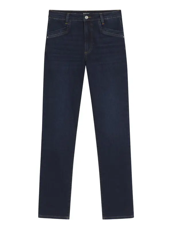 BOSS Slim-fit Stretch Denim Jeans - Dark Blue