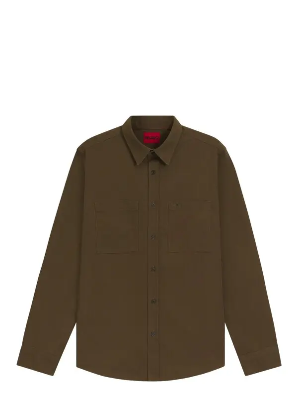 Hugo Relaxed-fit Shirt In Soft Twill - Light Green
