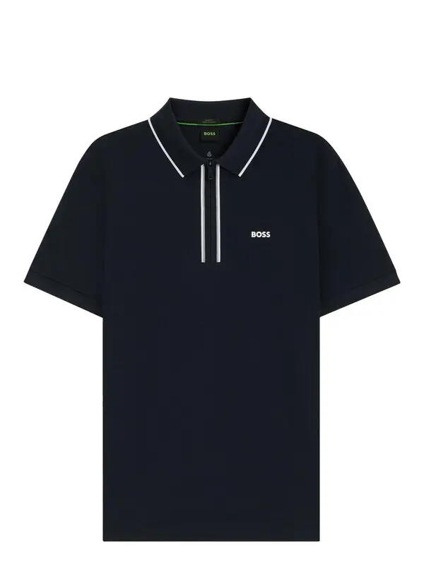 BOSS Quick-dry Polo Shirt In Stretch Cotton - Dark Blue