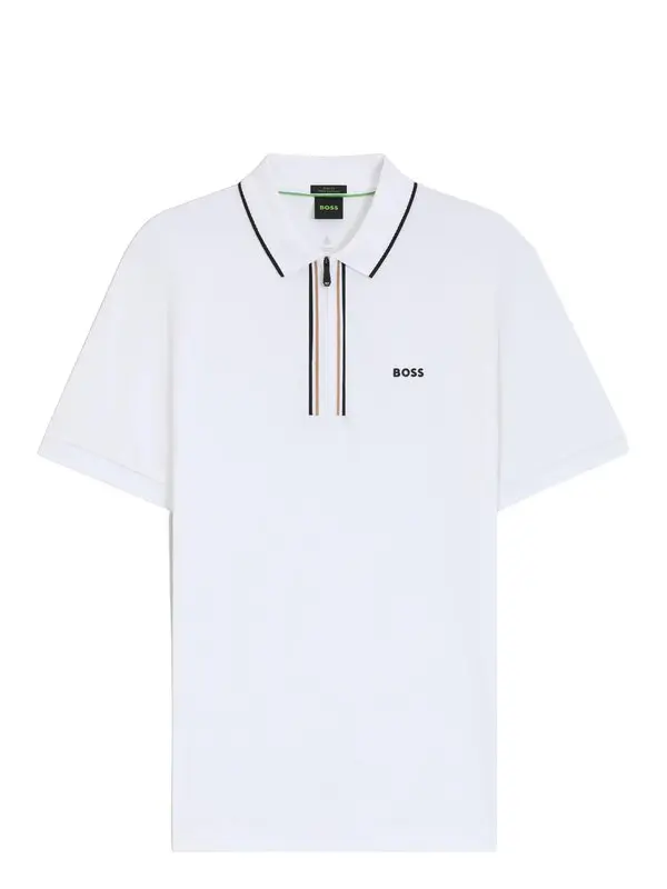 BOSS Quick-dry Polo Shirt In Stretch Cotton - White