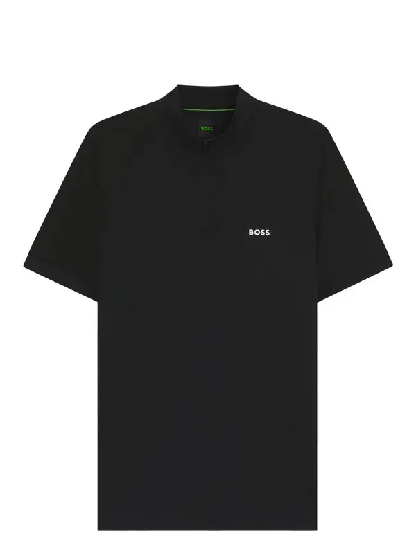 BOSS Stretch-ripstop Slim-fit Polo Shirt With Quick-dry Performance - Black