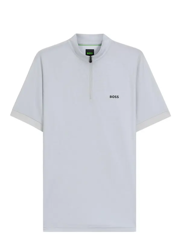BOSS Stretch-ripstop Slim-fit Polo Shirt With Quick-dry Performance - Light Grey
