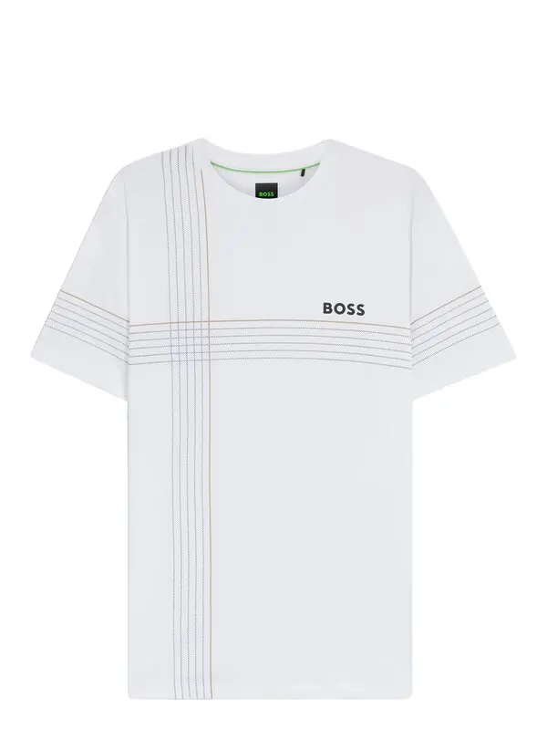 BOSS Active Moisture-managing Slim-fit T-shirt In Stretch Jersey - White
