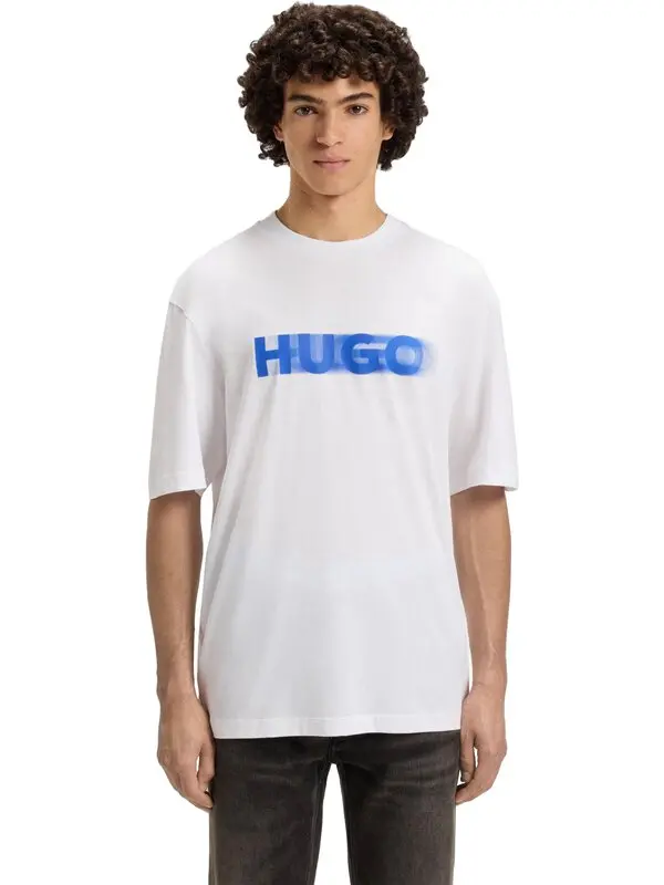 Hugo All-gender T-shirt With Blurred Logo - White