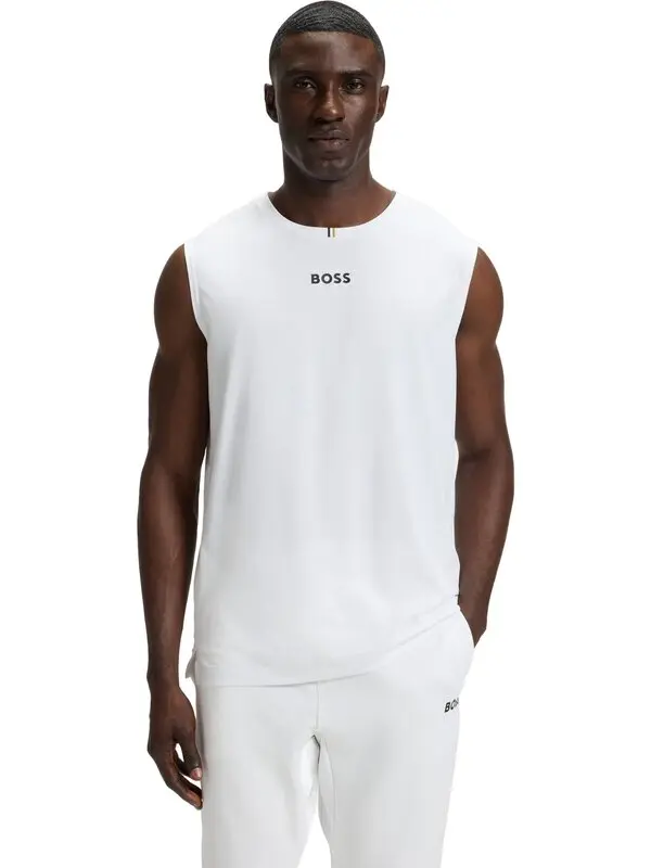 BOSS Active Tank Top With Logo - White
