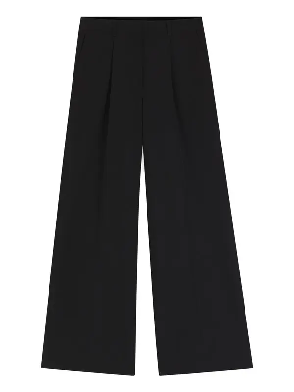 BOSS Wide-leg Trousers In Stretch Fabric - Black