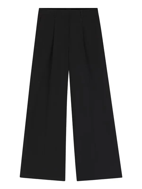 BOSS Wide-leg Trousers In Stretch Fabric - Black