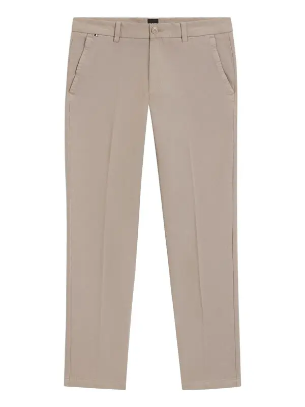 BOSS Slim-fit Stretch-cotton Gabardine Trousers - Light Beige