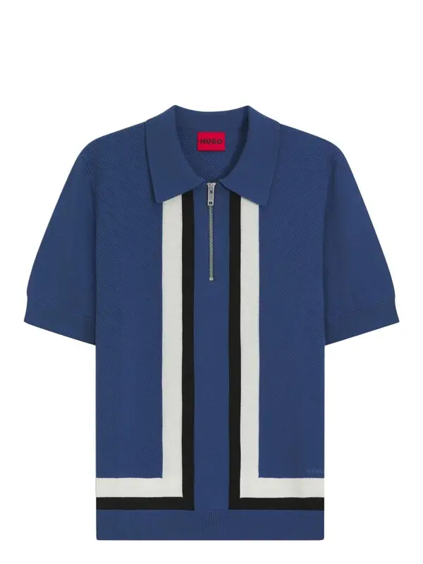 Hugo Stripe-detail Knit Sweater - Blue