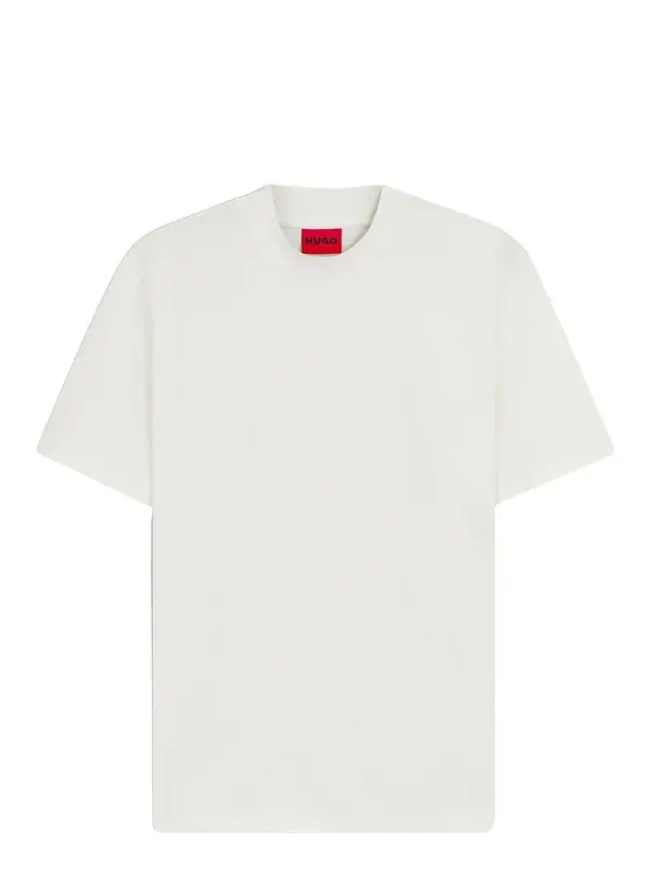 Hugo Stand-collar Slim-fit T-shirt In Stretch Cotton - White