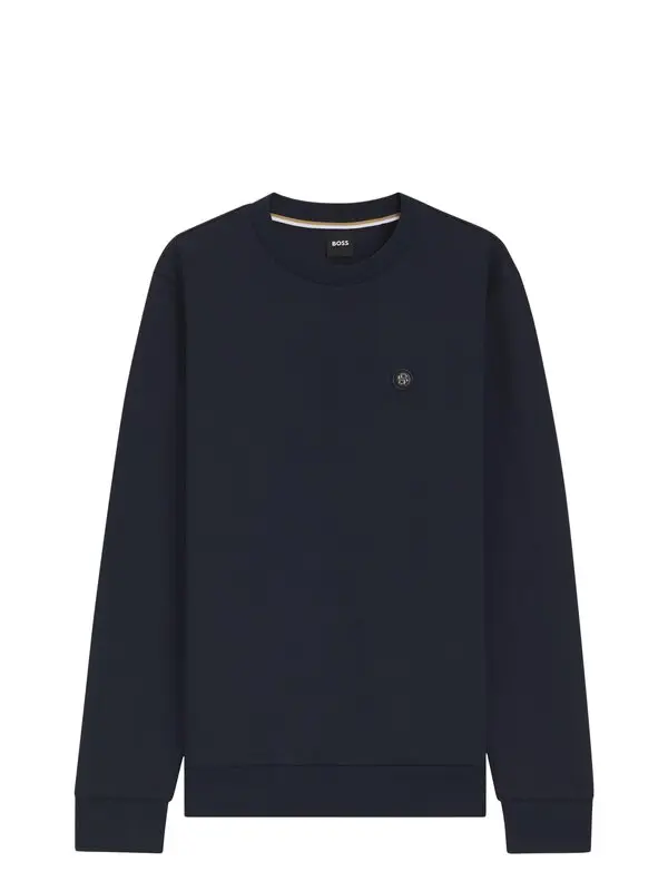 BOSS Cotton-blend Sweatshirt With Monogram - Dark Blue