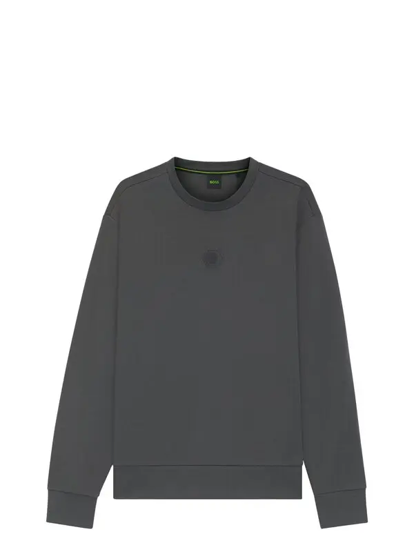 BOSS Cotton-blend Sweatshirt With Monogram - Dark Grey
