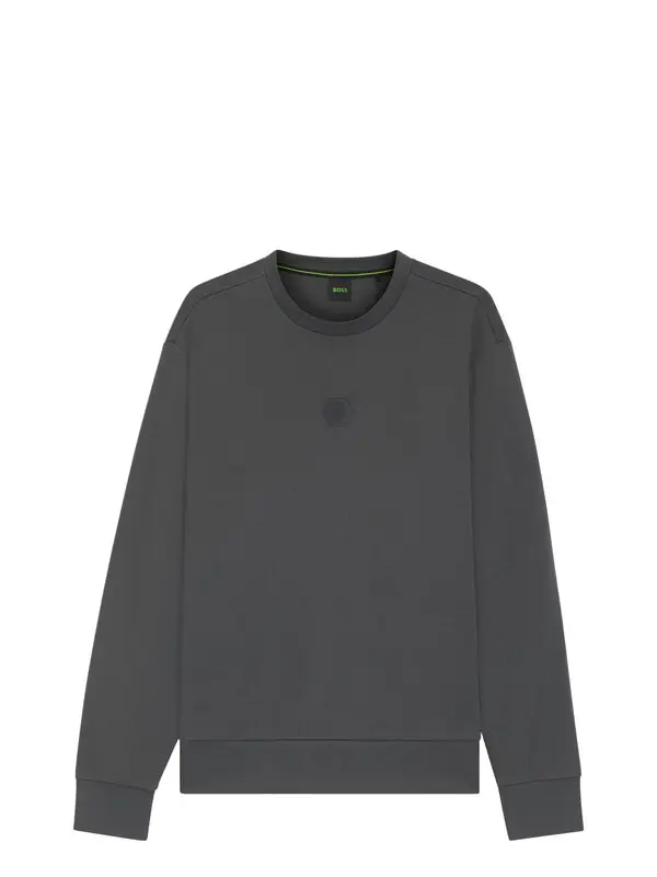 BOSS Cotton-blend Sweatshirt With Monogram - Dark Grey