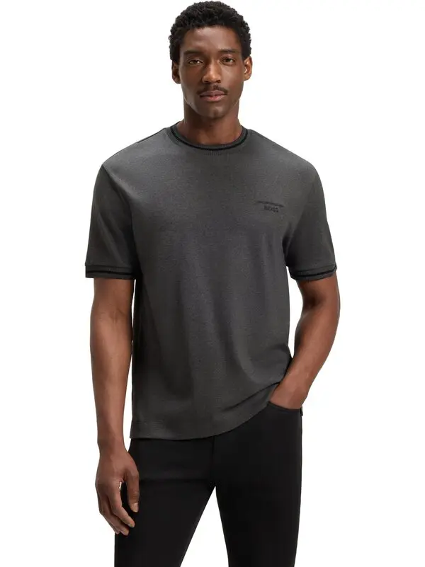 BOSS Porsche X Anti-perspiration T-shirt In Cotton - Dark Grey