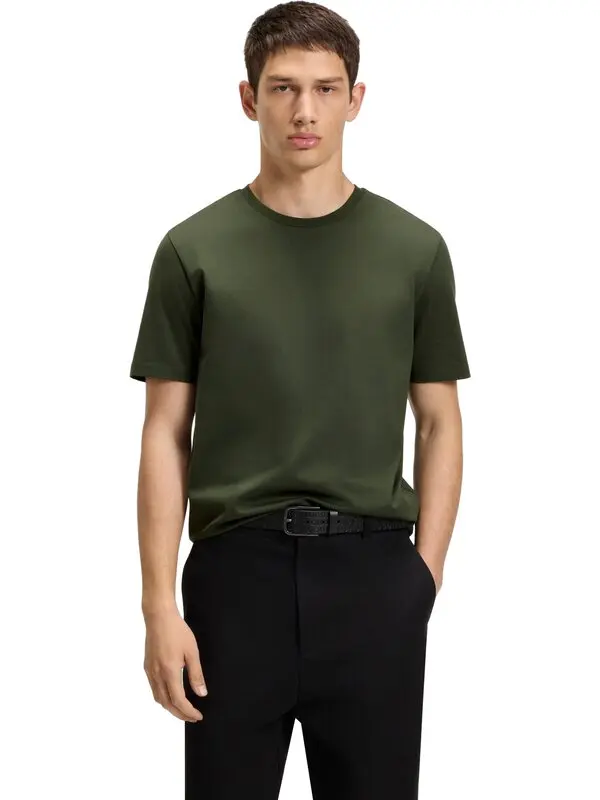 Hugo Slim-fit T-shirt With Mercerised Cotton - Dark Green