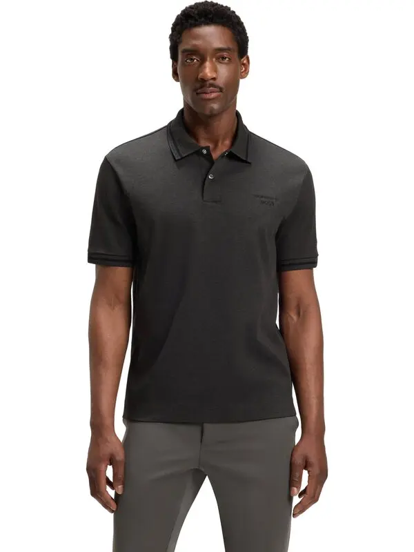 BOSS Porsche X Polo Shirt In Anti-perspiration Cotton - Dark Grey