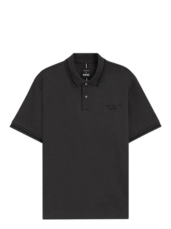 BOSS Porsche X Polo Shirt In Anti-perspiration Cotton - Dark Grey
