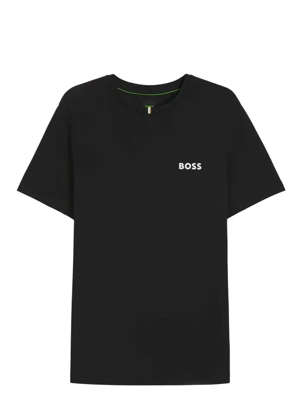 BOSS Odour-control Slim-fit T-shirt In Stretch Piqu - Black