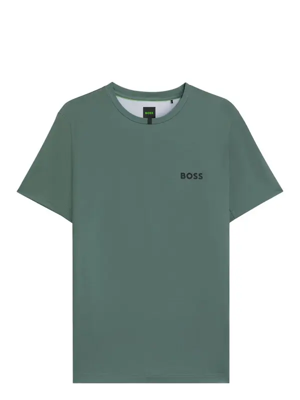 BOSS Odour-control Slim-fit T-shirt In Stretch Piqu - Light Green
