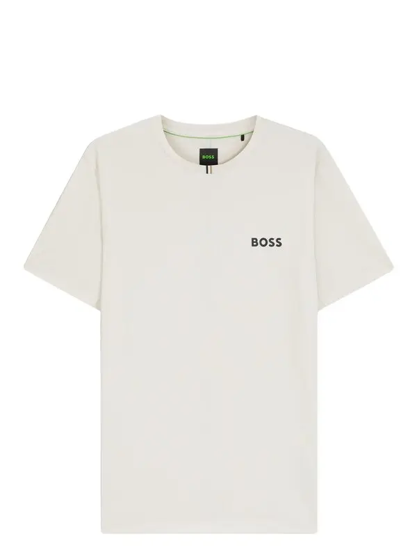 BOSS Odour-control Slim-fit T-shirt In Stretch Piqu - White