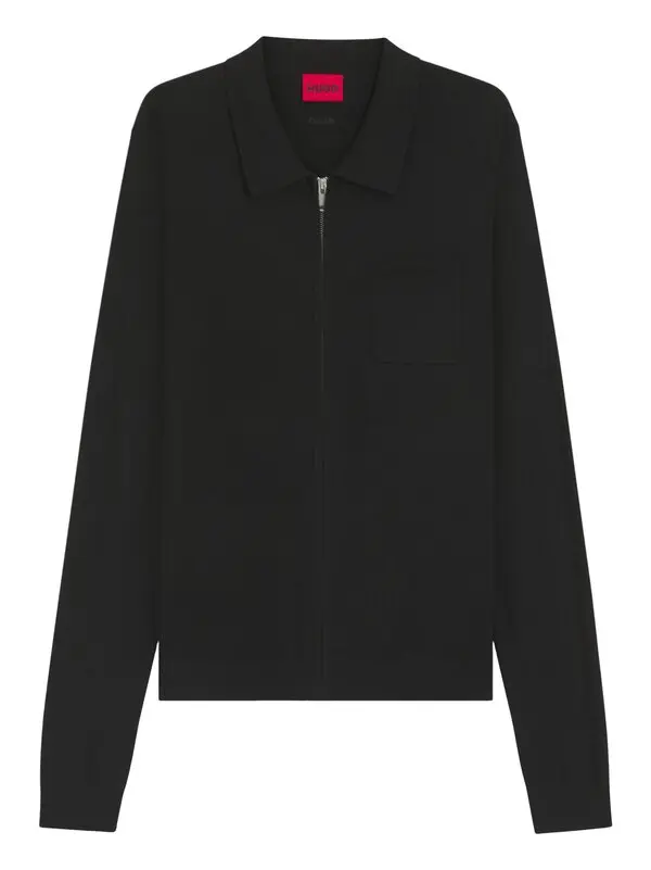 Hugo Regular-fit Knit Jacket - Black