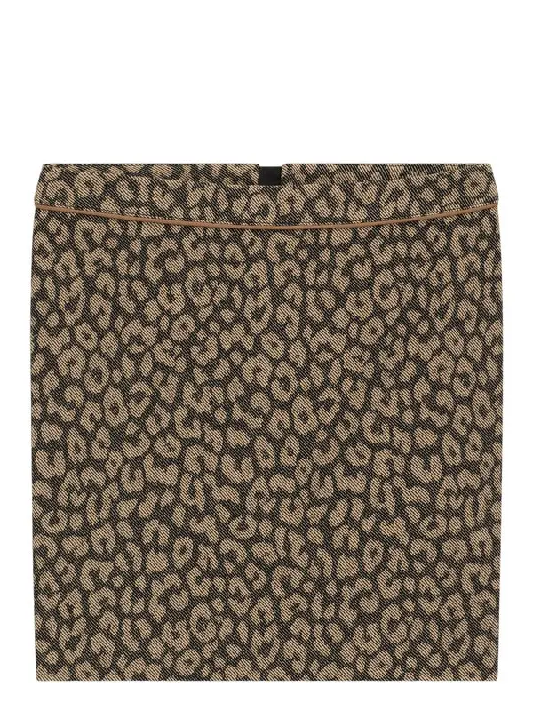 BOSS Mini Skirt With Leopard Jacquard - Brown