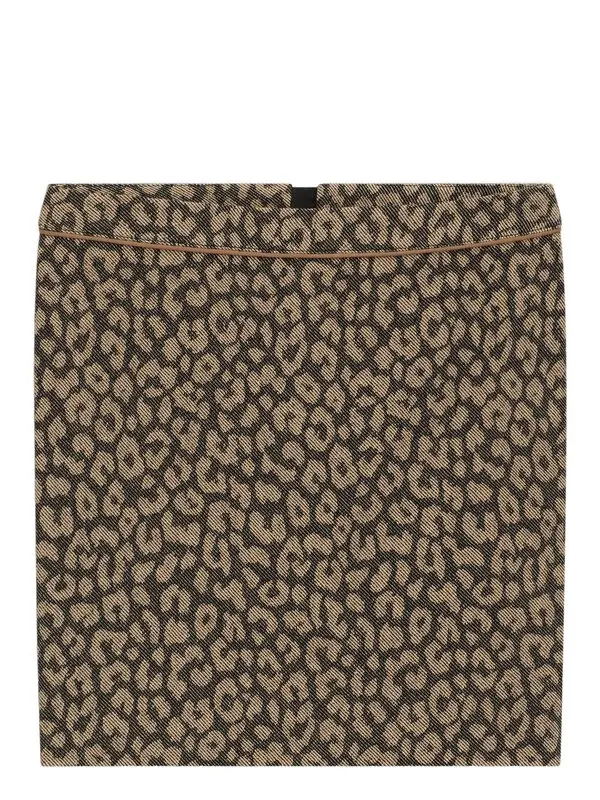 BOSS Mini Skirt With Leopard Jacquard - Brown