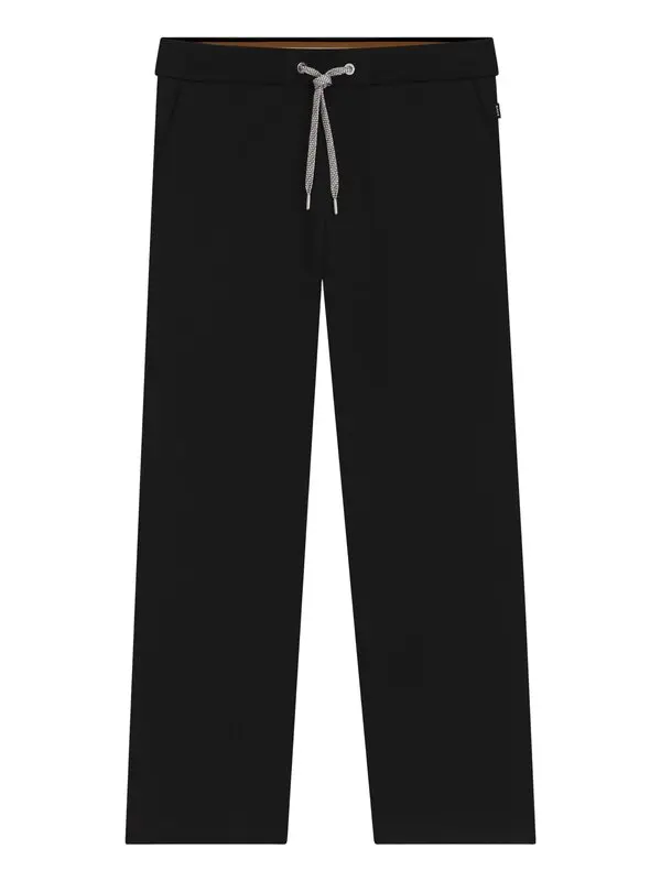 BOSS Patterned-drawcord Tracksuit Bottoms In A Cotton Blend - Black