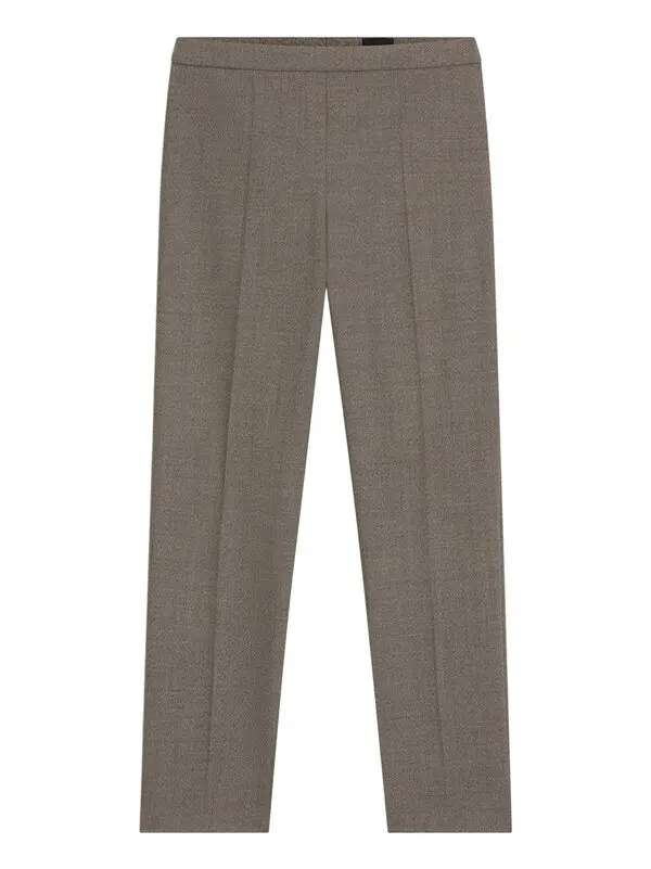 BOSS Patterned Wool-blend Trousers - Grey