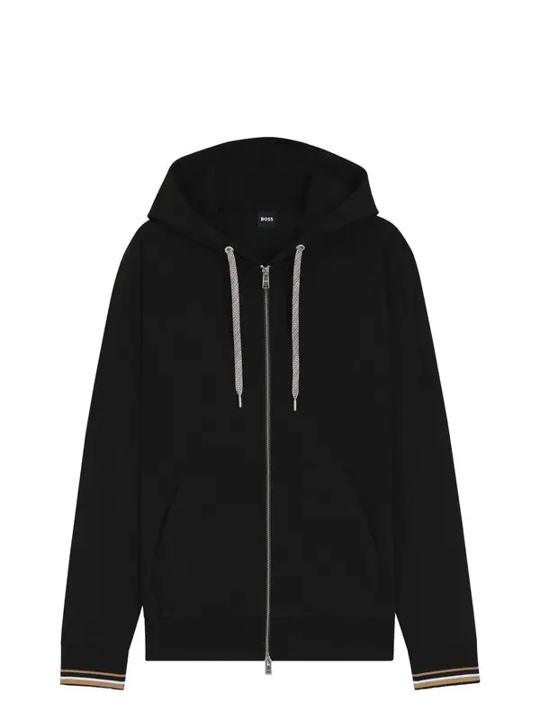 BOSS Cotton-blend Zip-up Hoodie - Black