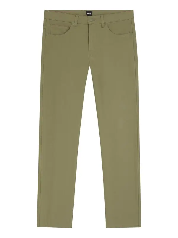 BOSS Delaware Slim-fit Twill Trousers - Green